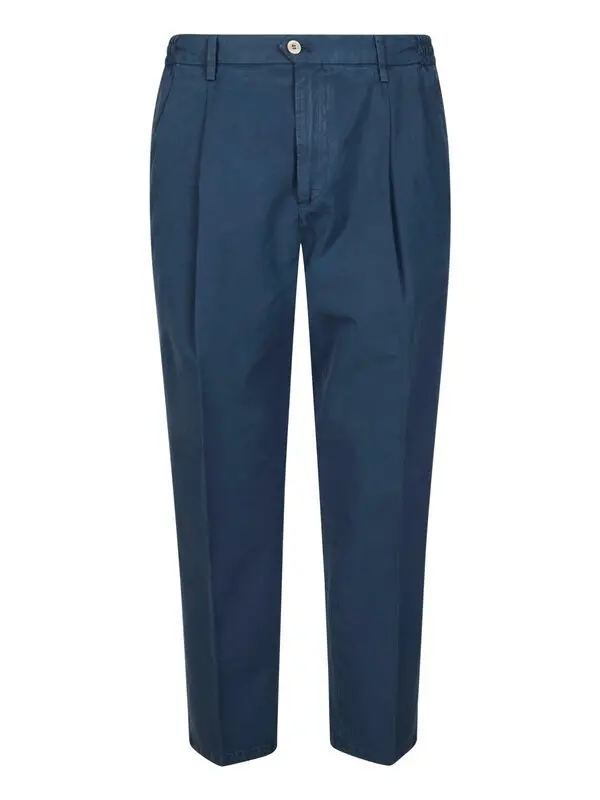 BRIGLIA Pleated Elastic Waist Trousers - Blu