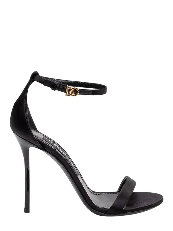 Dolce & Gabbana Black High Heel Ankle Strap Sandals - Nero