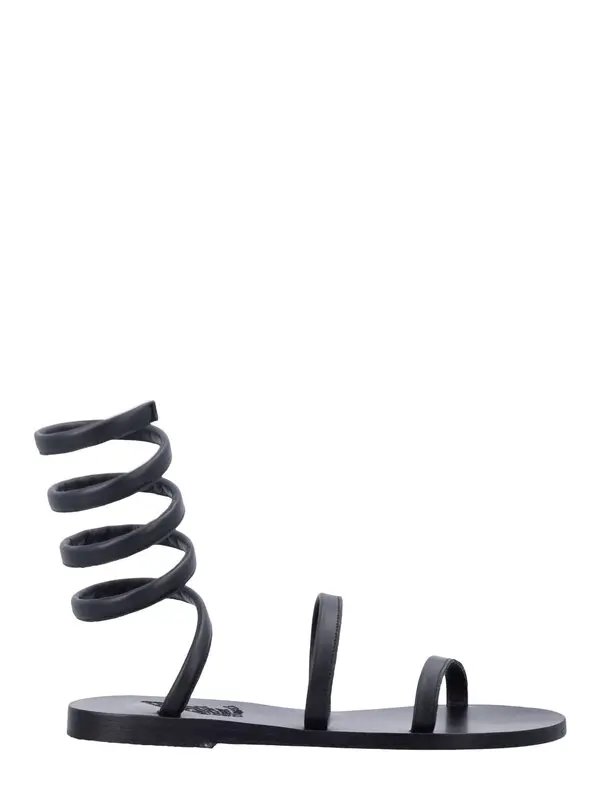 ANCIENT GREEK SANDALS Flat Gladiator Sandals With Strappy Detail - Black