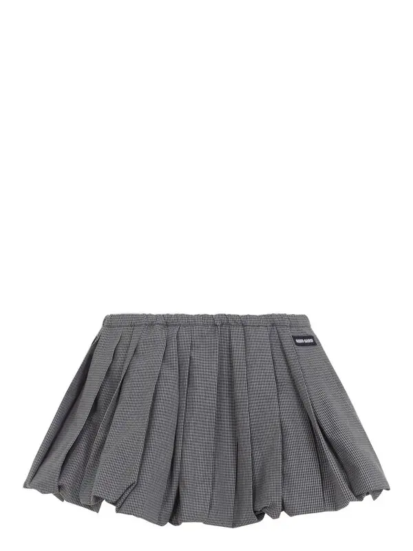 Miu Miu Plissé Check Mini Skirt - Grey