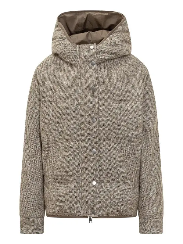 Brunello Cucinelli Hooded Down Jacket - Marrone