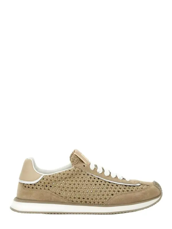 Dolce & Gabbana Cushion Mixed-material Sneakers - Beige