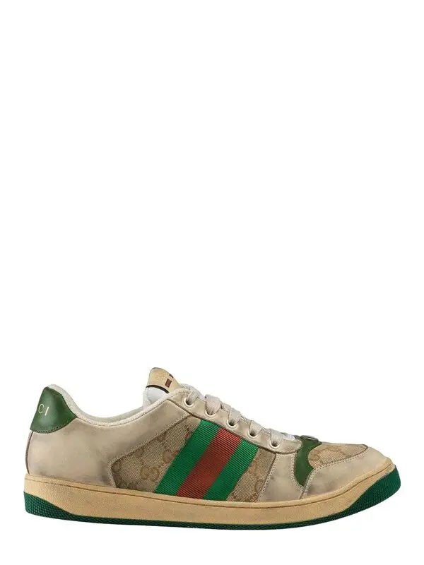 Gucci Vintage-effect Web Sneakers For - Beige