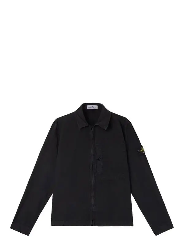 Stone Island Regular-fit Zip-up Overshirt With Organic Cotton Stretch Broken Twill - Multicolour