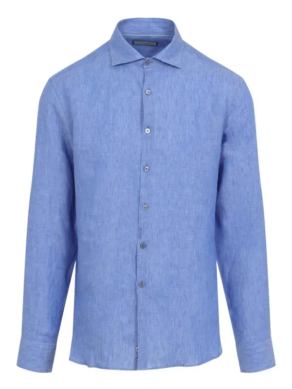 Canali Linen Regular-fit Shirt - Blue