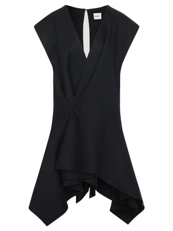 Khaite Sleeveless Midi Dress With Slit Detail - Black