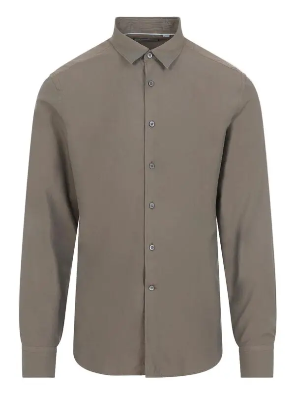 Canali Elegant Cotton-silk Blend Shirt For - Brown