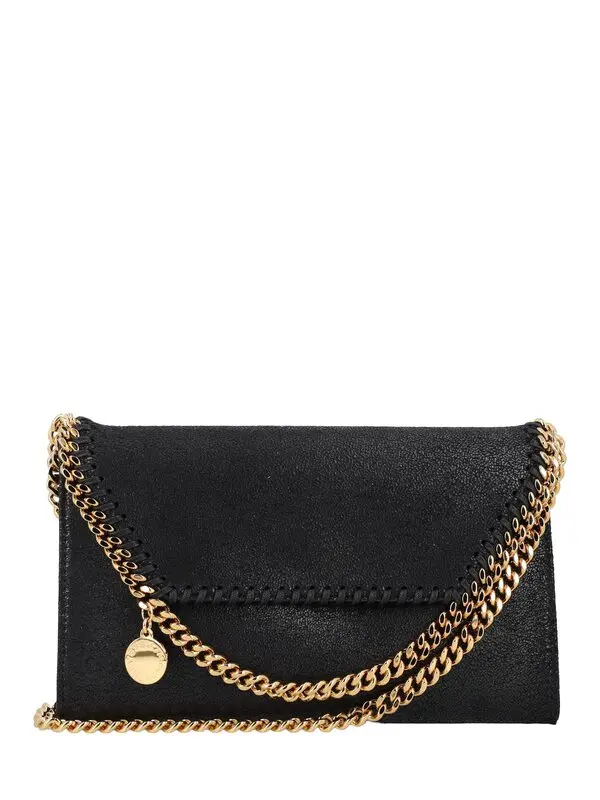 Stella McCartney Mini Vegan Leather Crossbody Bag With Gold Chain - Black