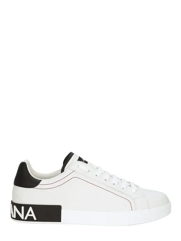 Dolce & Gabbana Calfskin Nappa Portofino Sneakers - White