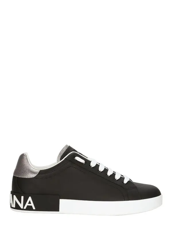 Dolce & Gabbana Low Top Sneakers With Logo Detailing - Blacksilvr