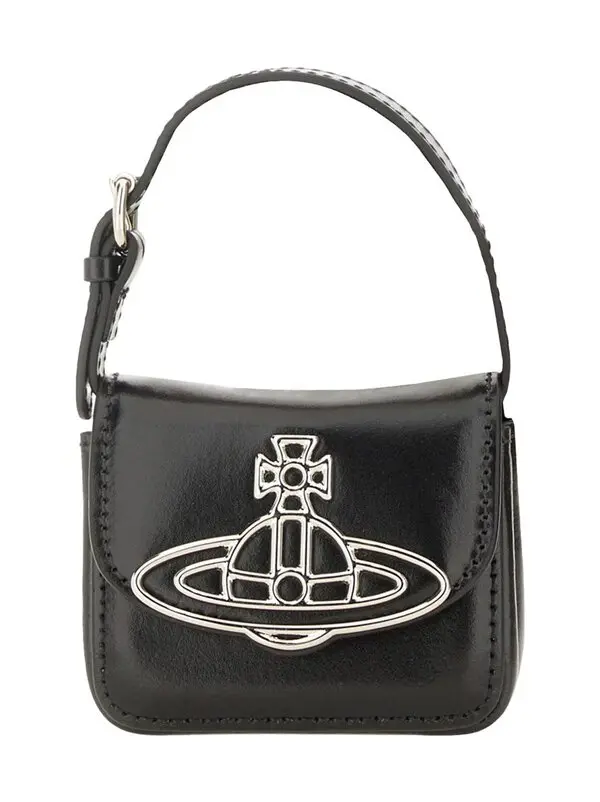 VIVIENNE WESTWOOD Mini Linda Handbag In Smooth-grain Leather - Black
