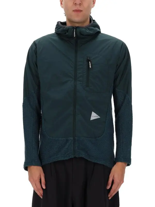 AND WANDER Essential Hooded Sweatshirt Fw25 - Green