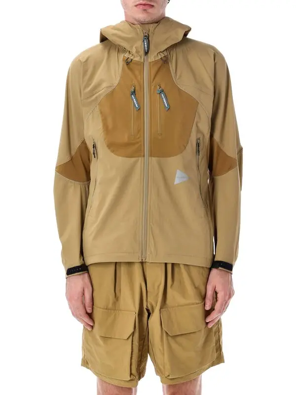 AND WANDER Technical Performance Jacket With Adjustable Hood - Beige