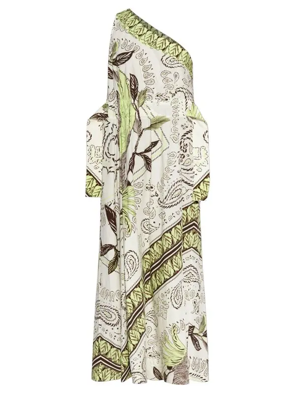 Tory Burch Floral Asymmetrical One-shoulder Mini Dress - Multicolor