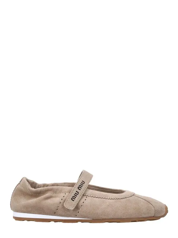 Miu Miu Effortless Plume Ballerinas - Desert