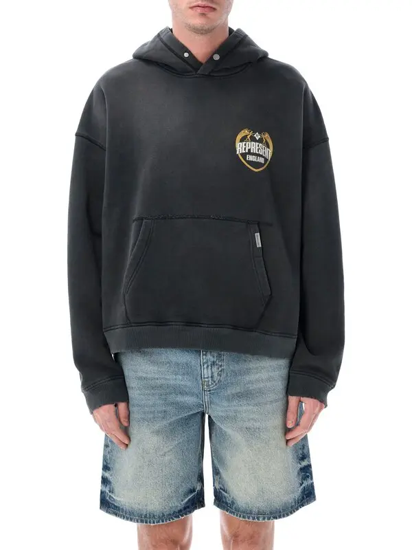 REPRESENT Box Fit Angel Hoodie - Stained Black