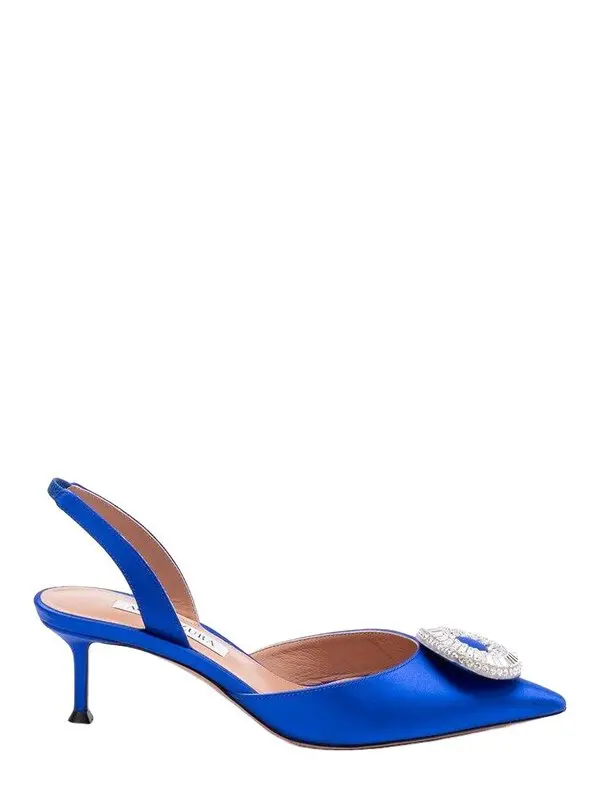AQUAZZURA Elegant Slingback Hoop Pumps - Royalblue