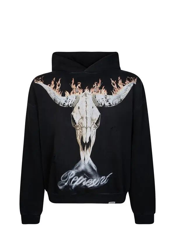 REPRESENT British Cowboys Skull Graphic Sweatshirt - Nero