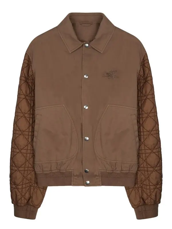 Dior Quilted Sleeve Cotton Jacket - Brown