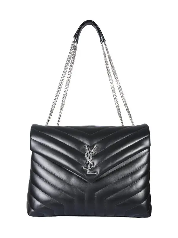 Saint Laurent Medium Shoulder Bag In Calf Leather - Black
