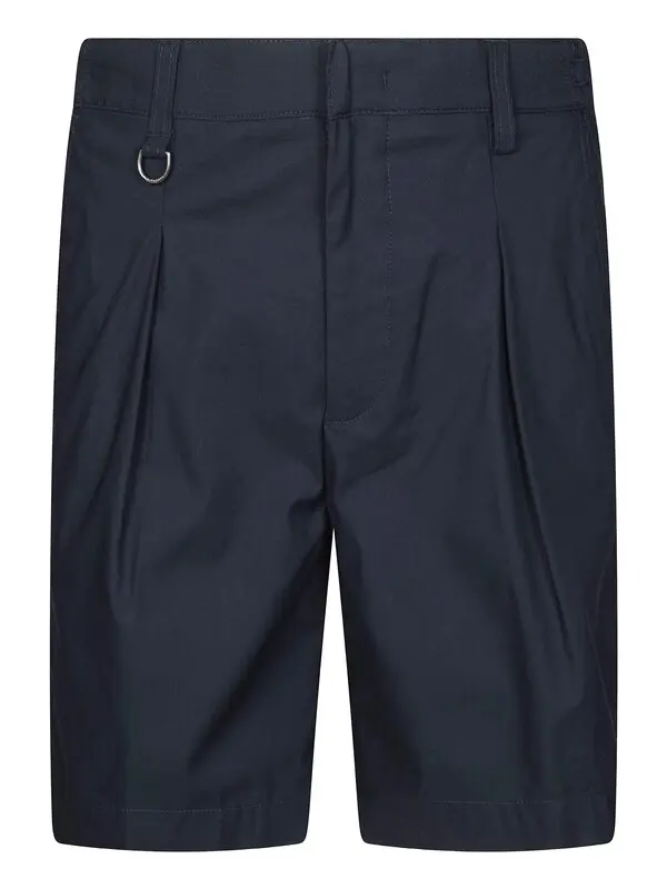 PAOLO PECORA Pleated Mini Bermuda Shorts - Blu
