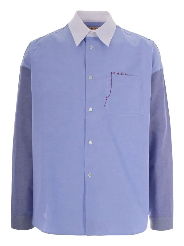 Marni Mini Woven Casual Shirt - Sapphire