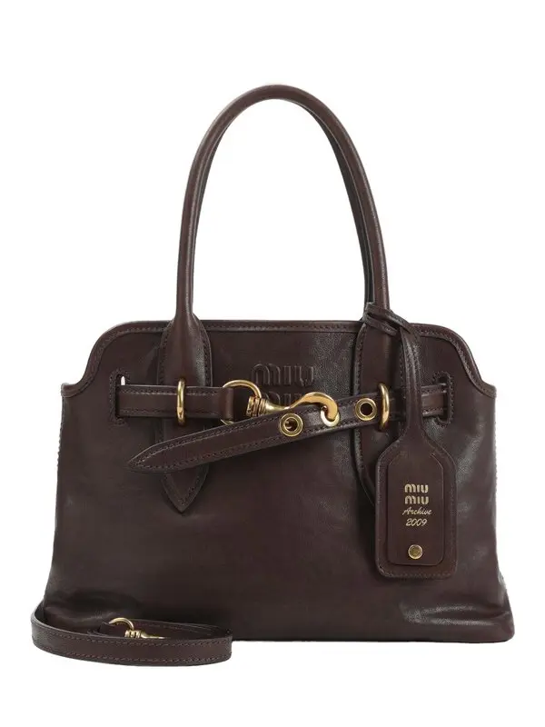 Miu Miu Classic Leather Handbag - Brown
