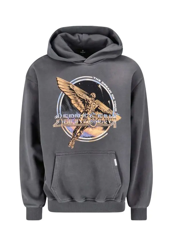REPRESENT Graphic Pullover Hoodie - Sun Fade Grey