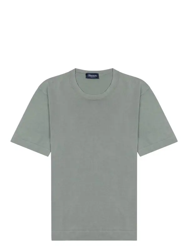 DRUMOHR Ribbed-trim Crew-neck T-shirt - Grey