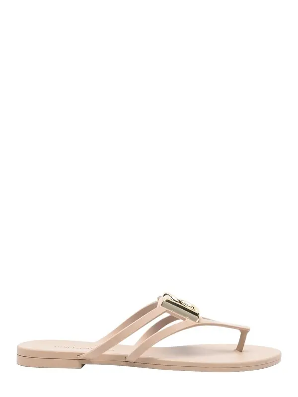 Dolce & Gabbana Rubber Dg Logo Flat Sandals - Pink
