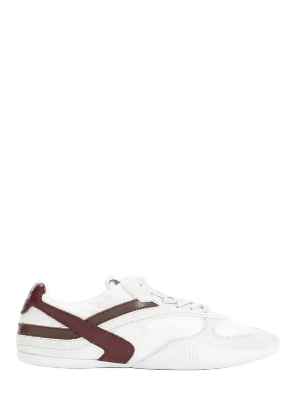 Miu Miu Gymnasium Technical Fabric And Suede Sneakers - White
