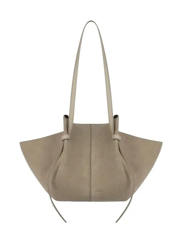 Yuzefi Structured Suede Tote Bag - Beige
