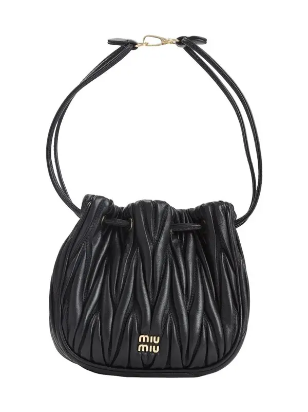 Miu Miu Quilted Nappa Leather Pouch - Black