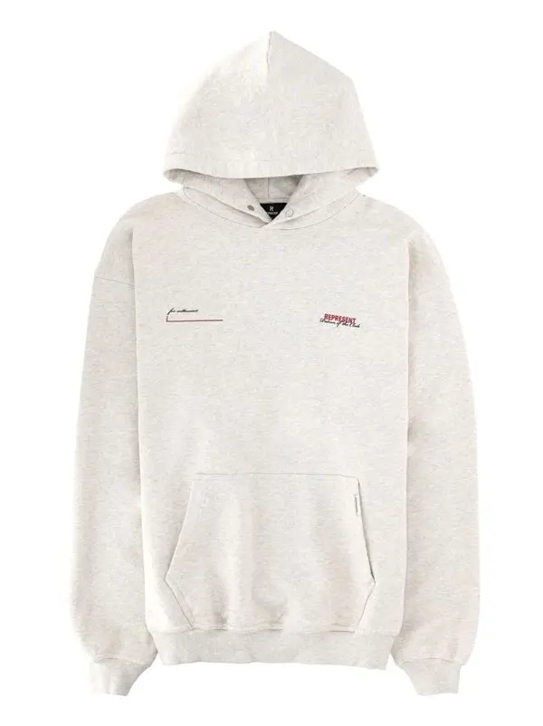 REPRESENT Cotton Hoodie With Logo - Beige