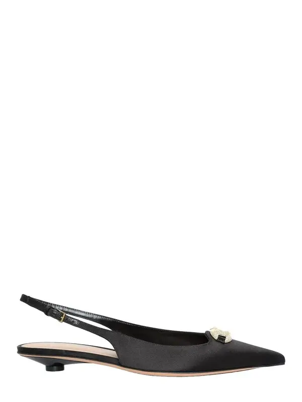Valentino Garavani Slingback Ballerina Flats With Embellishment - Nero