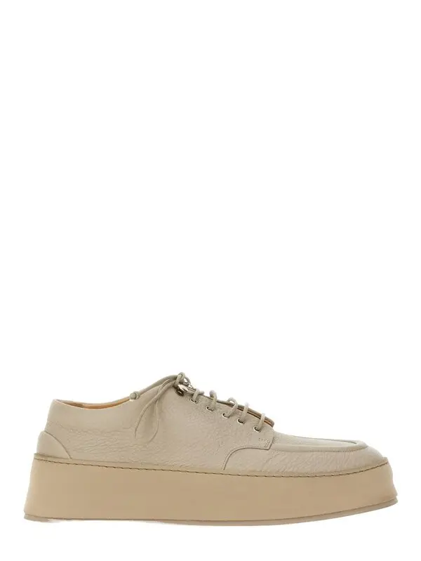Marsèll Pebbled Leather Platform Derby Shoes - Beige