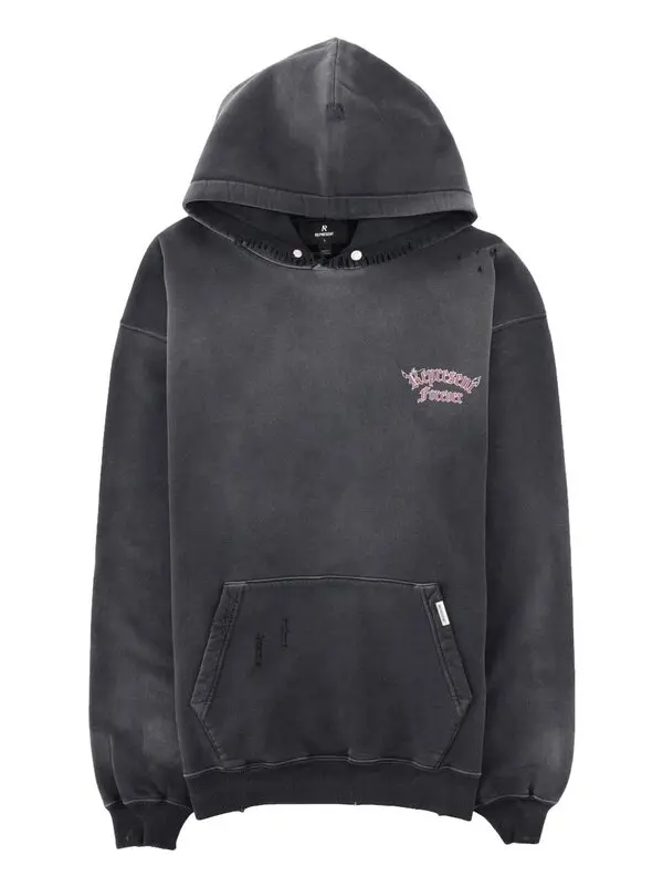 REPRESENT Dualitand Mini Sweatshirt With Unique Stamp Design - Charcoal