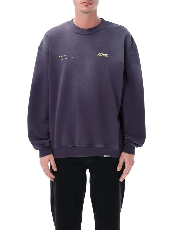REPRESENT Graphic Oversized Crewneck Sweatshirt - Plum