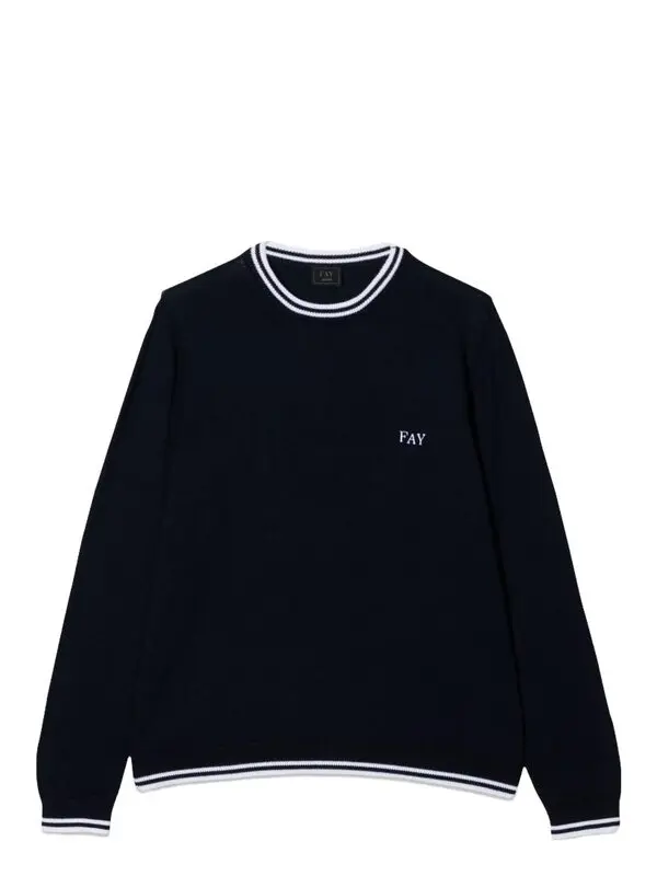 FAY Teen Crewneck T-shirt - Blue