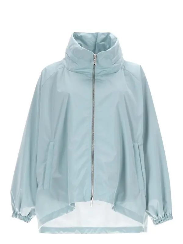 MOORER Stand Collar Oversized Jacket - Azure