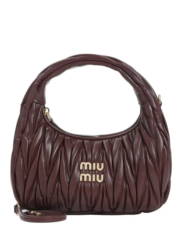 Miu Miu Quilted Lamb Leather Mini Handbag - Red