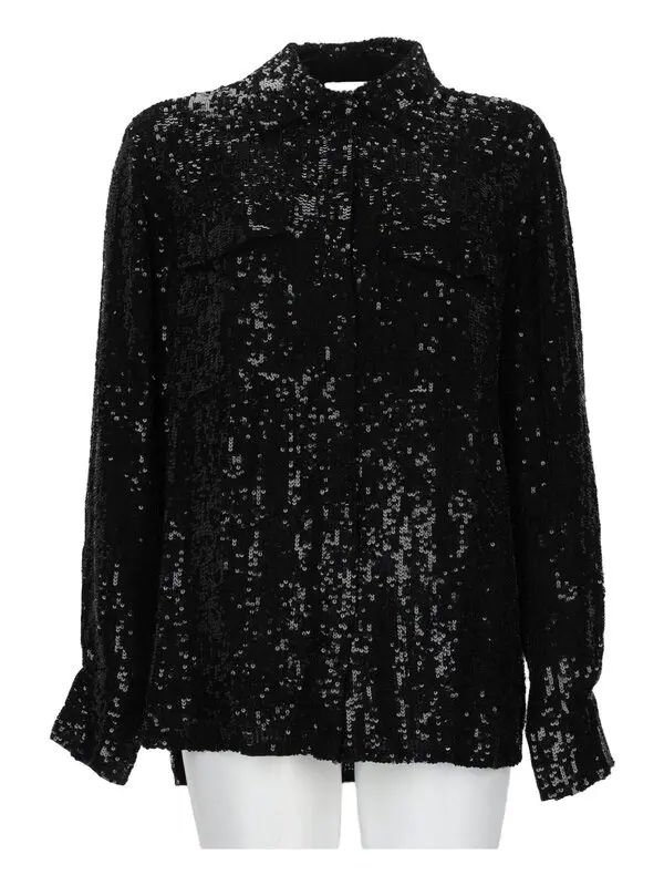 P.a.r.o.s.h Sequined Viscose Shirt - Black