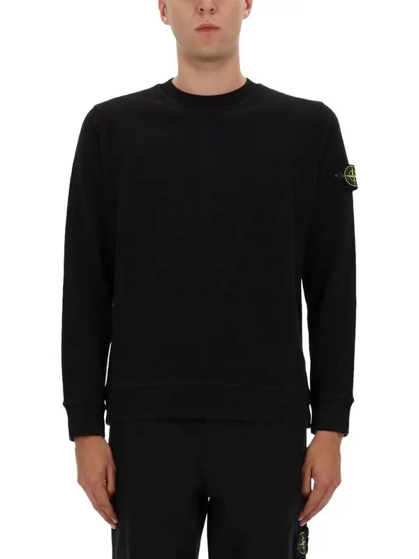 Stone Island Cotton Crewneck Sweatshirt - Black