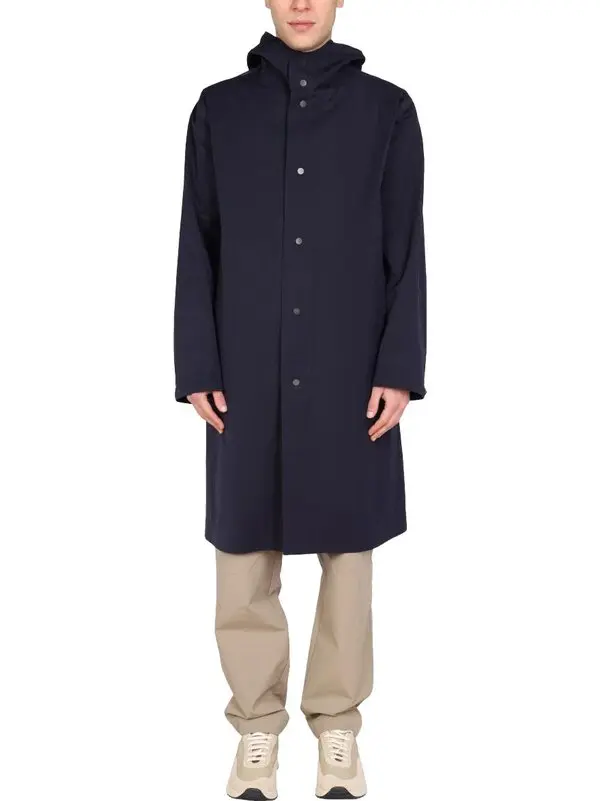 MONOBI Hooded Trench Coat - Blue