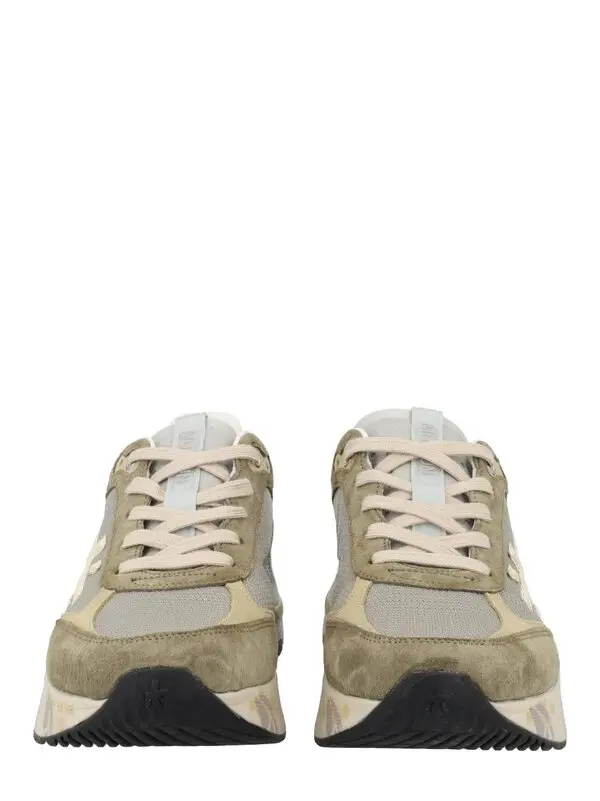 Premiata Low-top Sneakers With Mixed-material Upper And Cushioned Midsole - Green