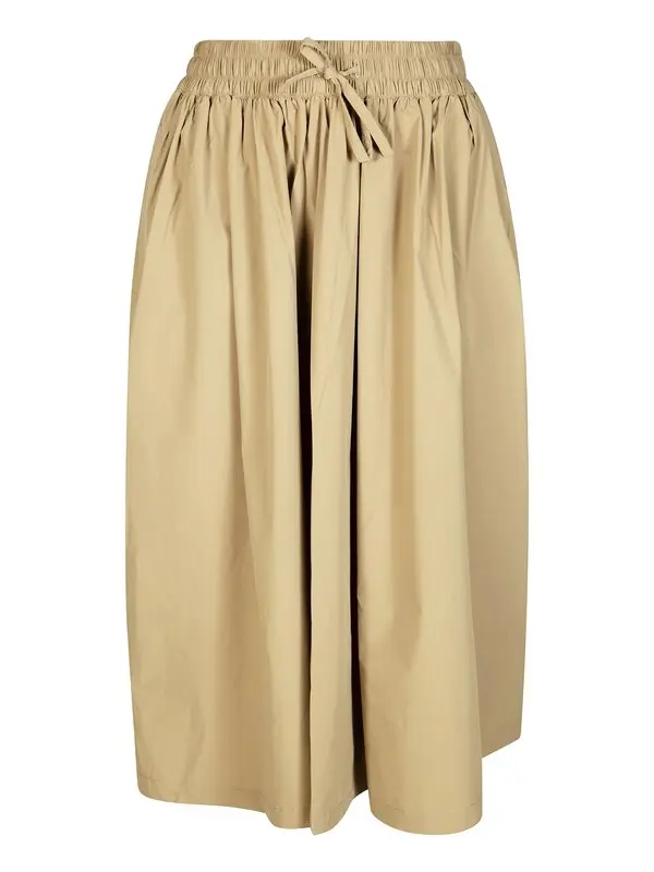 SAVE THE DUCK Midi Skirt With Drawstring Waist - Marrone