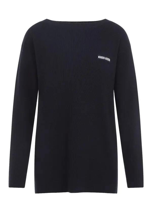 Miu Miu Cashmere Crew Neck Sweater - Blue