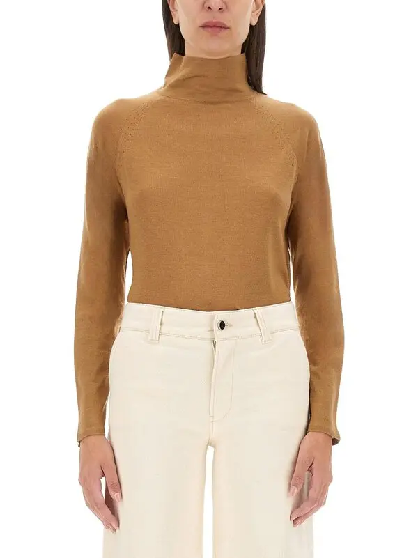 Kiton Cashmere And Silk High Neck Sweater - Buff