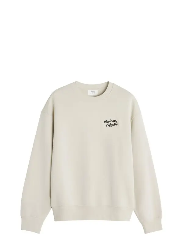 Maison Kitsuné Long Sleeve Logo Sweatshirt - Ivory