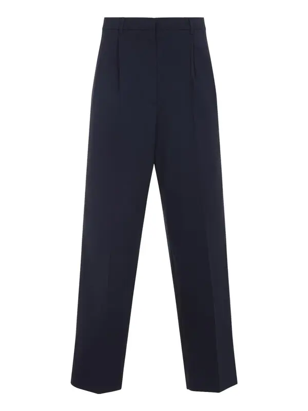 Miu Miu Wool Blend Straight Leg Trousers - Blue